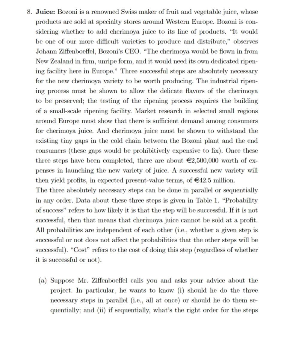 8. Juice: Bozoni is a renowned Swiss maker of fruit | Chegg.com