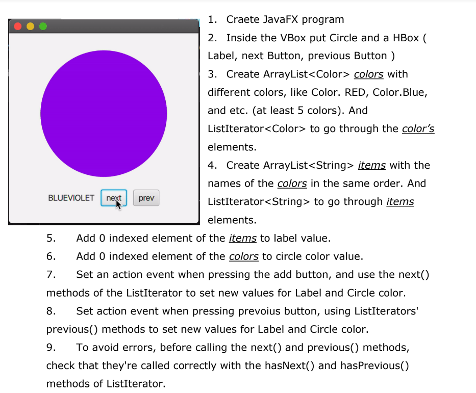 Solved 2. Inside the VBox put Circle and a HBox ( Label, | Chegg.com