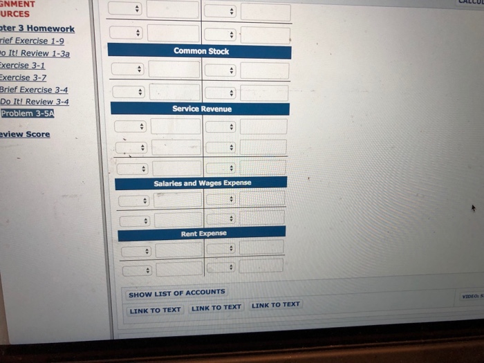 Solved CALCULATOR PRINTER VERSION 4 BACK NEXT Problem 3-5A | Chegg.com