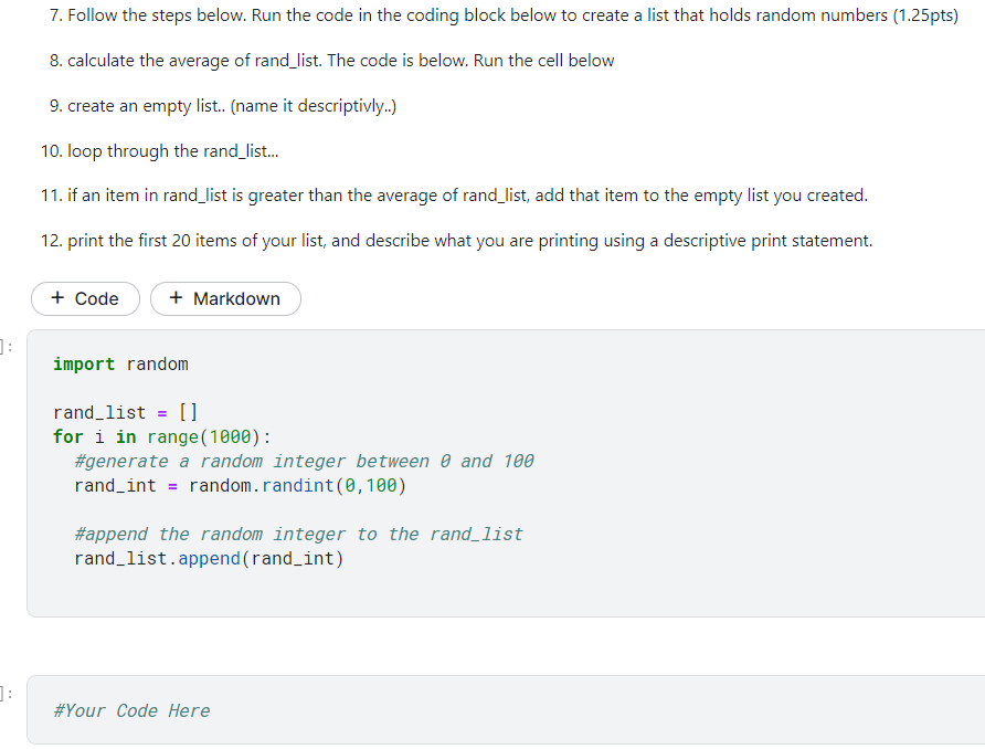 Solved 7. Follow the steps below. Run the code in the coding | Chegg.com