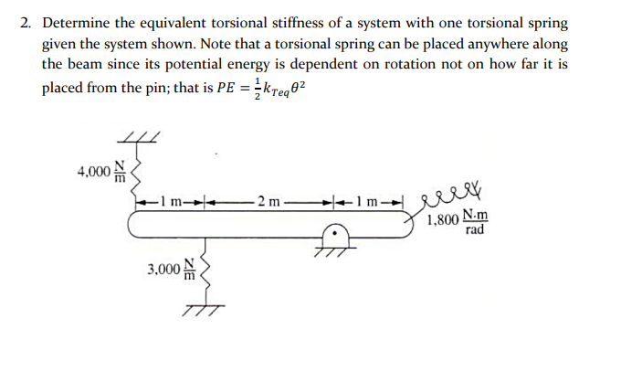 Solved 2. Determine the equivalent torsional stiffness of a | Chegg.com