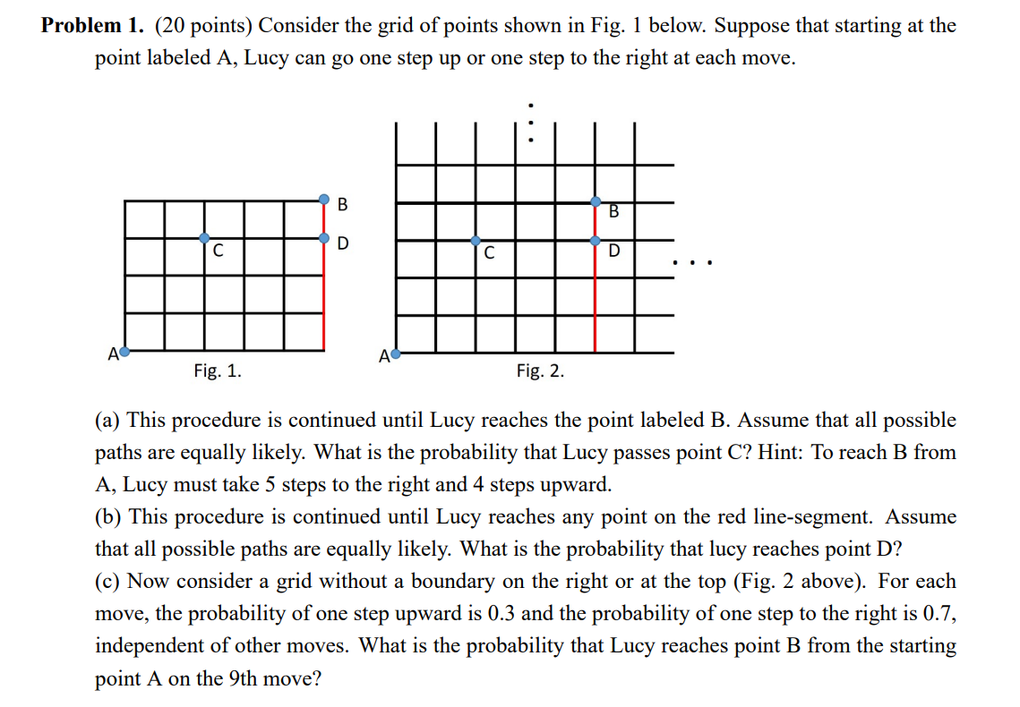 Solved Problem 1. (20 ﻿points) ﻿Consider the grid of points | Chegg.com