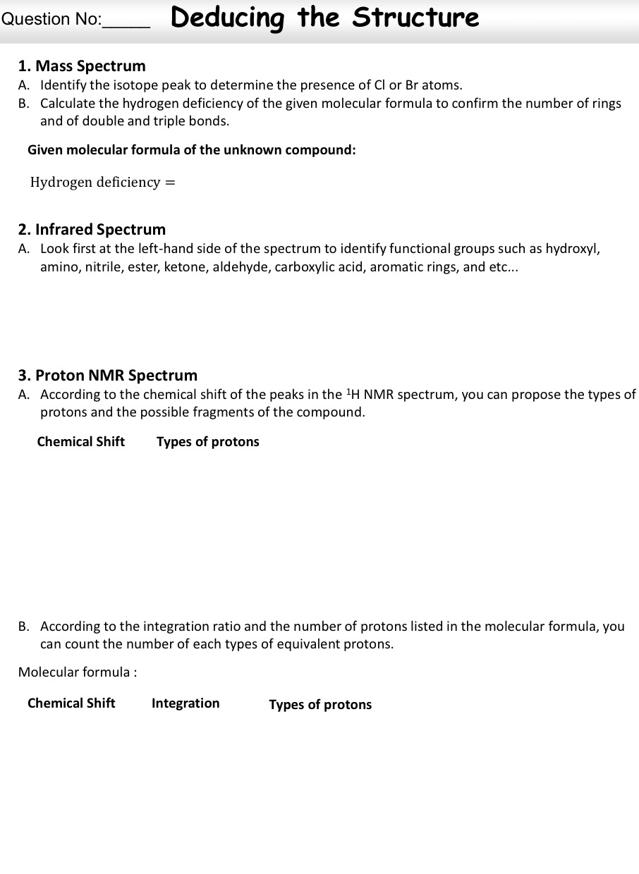 Solved Deducing the Structure 3. Proton NMR Spectrum C. | Chegg.com