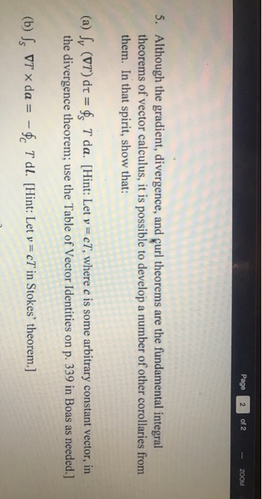 Solved Page of 2 ZOOM Although the gradient, divergence, and | Chegg.com