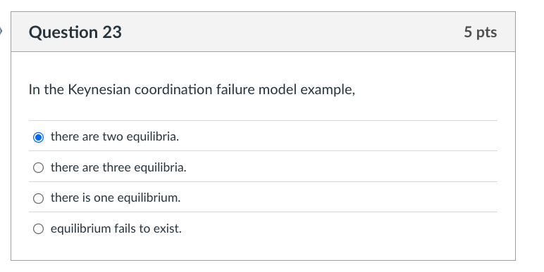 Solved Question 23In the Keynesian coordination failure | Chegg.com