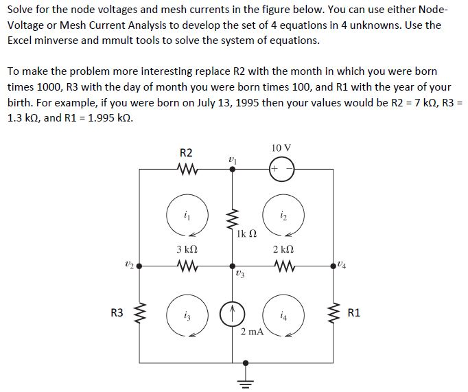 Solved Solve for the node voltages and mesh currents in the | Chegg.com