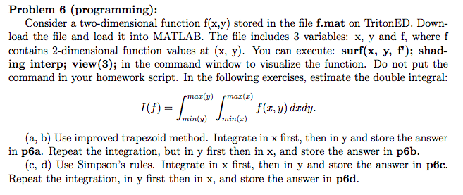 Solved Problem 6 (programming): Consider a two-dimensional | Chegg.com