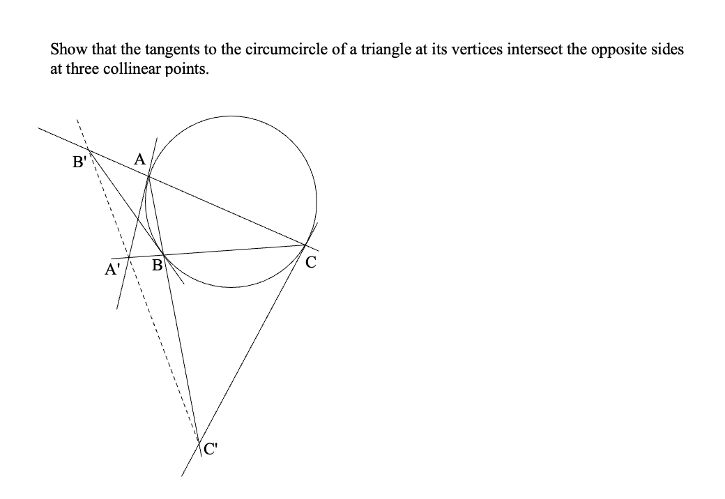 Solved Show that the tangents to the circumcircle of a | Chegg.com
