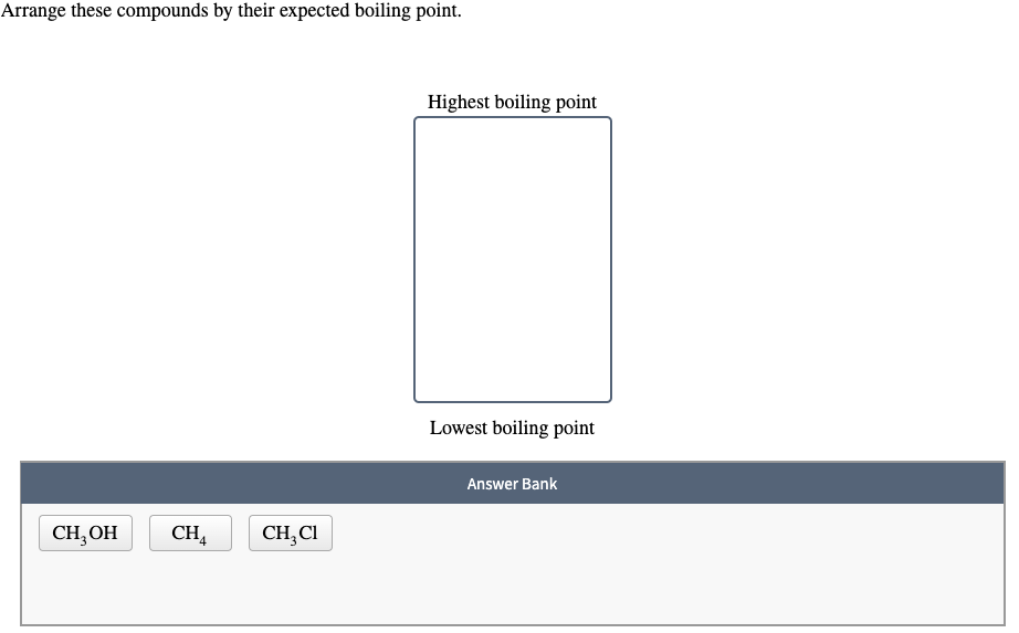 Solved Arrange these compounds by their expected boiling | Chegg.com