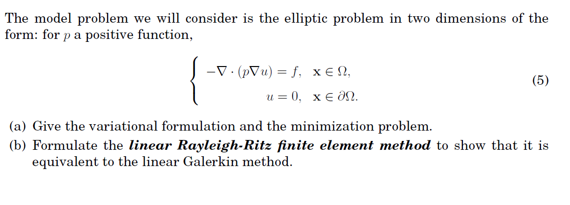 Solved please answer with the linear Rayleigh-Ritz | Chegg.com