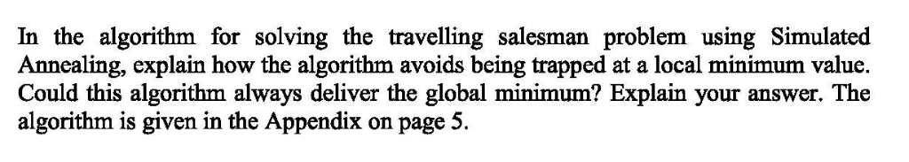 In the algorithm for solving the travelling salesman | Chegg.com