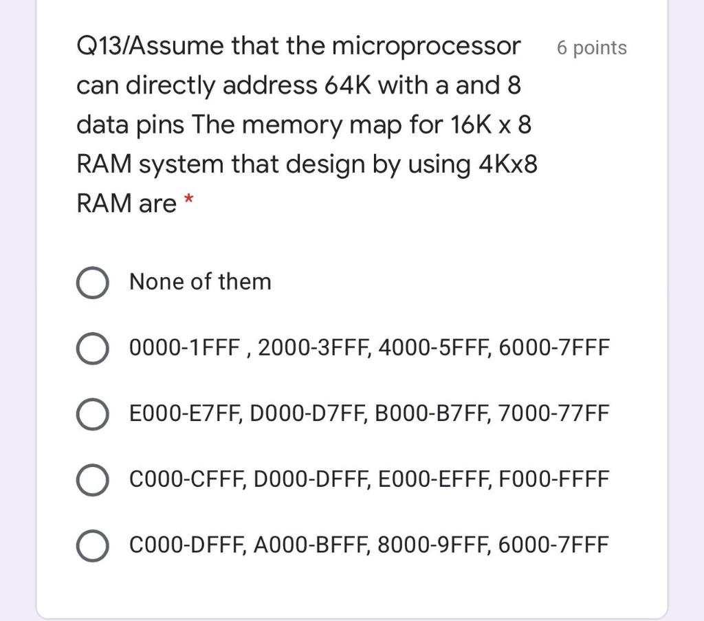 Solved 6 points Q13/Assume that the microprocessor can | Chegg.com