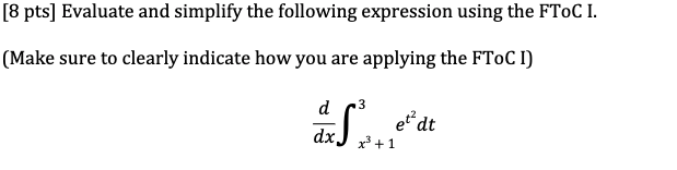 Solved [8 pts] Evaluate and simplify the following | Chegg.com