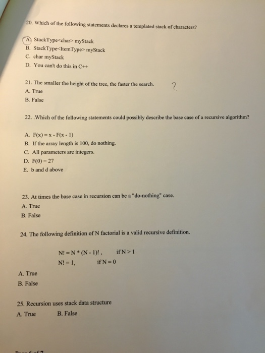 Solved Which of the following statements declares a template | Chegg.com