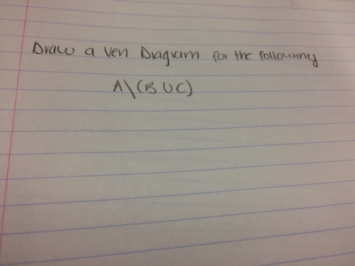Solved Draw a Ven Diagram for the following A\(B Union C) | Chegg.com