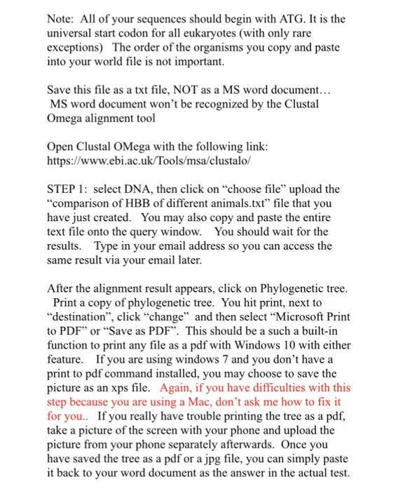 Solved Part B: Gene alignment exercise s. Using the file | Chegg.com