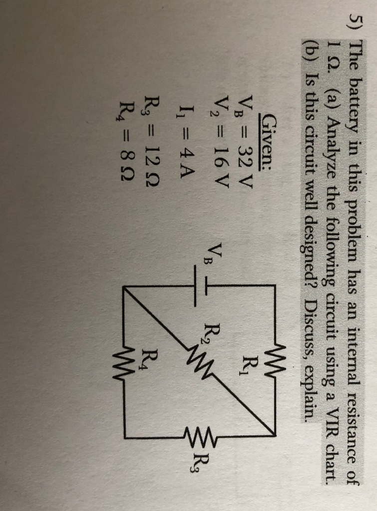 Solved 5) The battery in this problem has an internal | Chegg.com