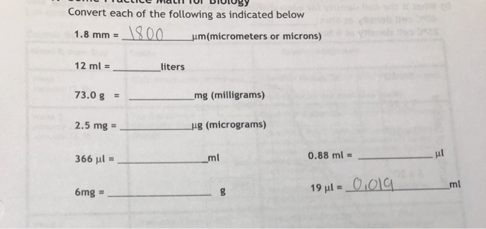 Solved Convert each of the following as indicated below 1.8 | Chegg.com