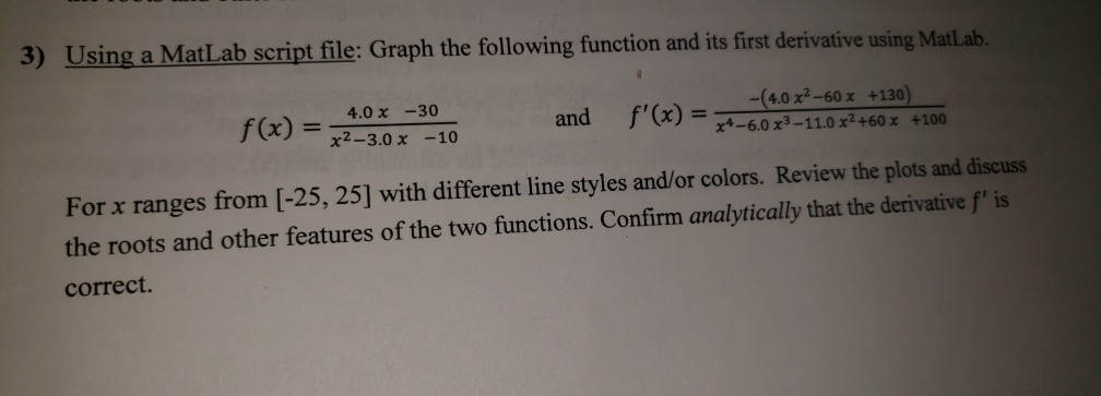Solved 3) Using a MatLab secript fle: Graph th following fu | Chegg.com