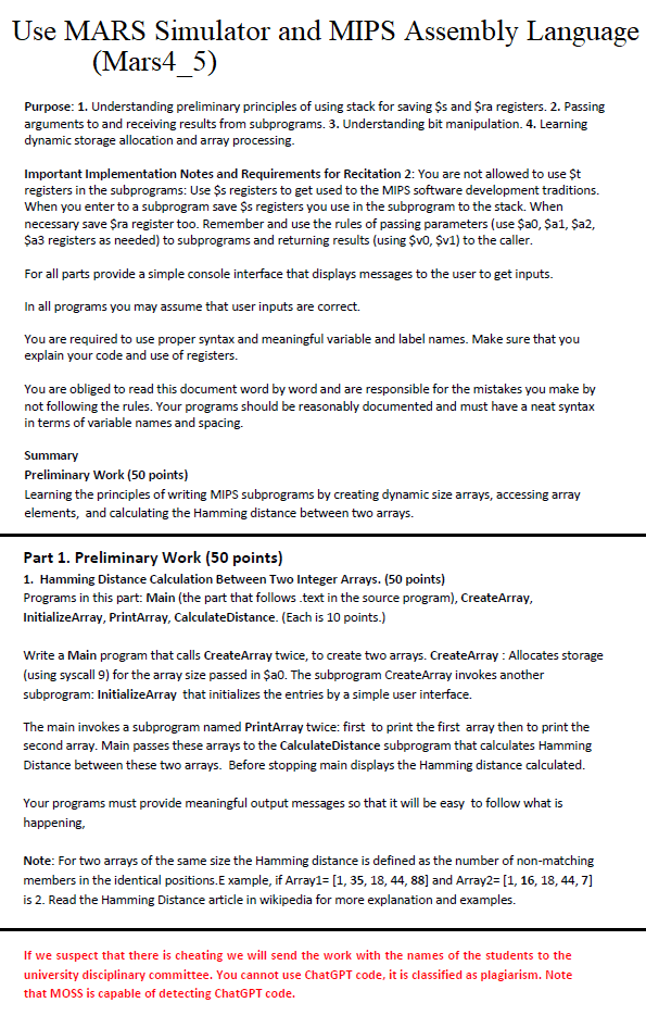 Solved Use MARS Simulator and MIPS Assembly Language | Chegg.com