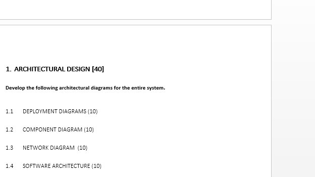Solved 1. ARCHITECTURAL DESIGN [40] Develop the following | Chegg.com