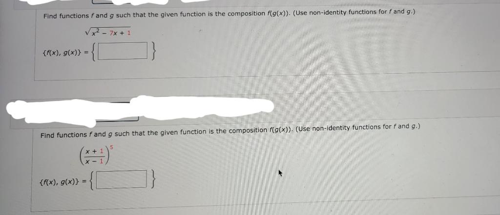 Solved Find functions fand g such that the given function is | Chegg.com
