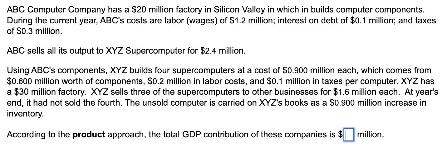 Solved ABC Computer Company has a $20 million factory in | Chegg.com