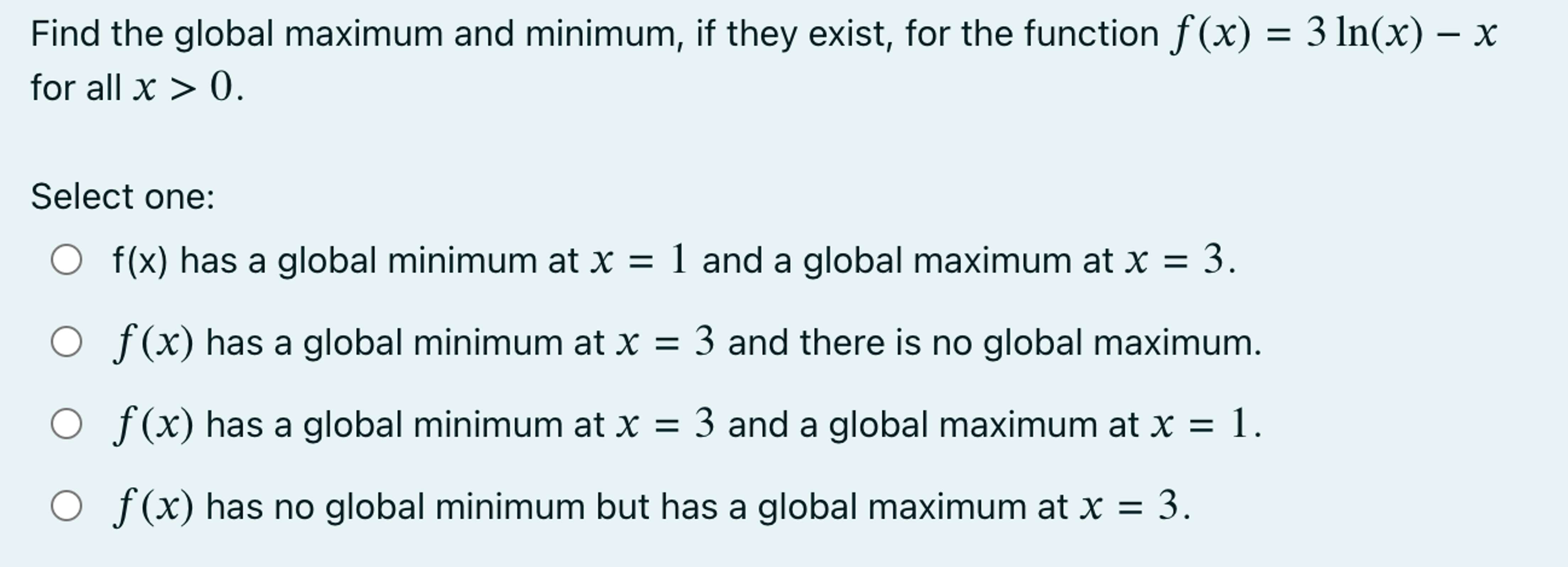 Solved Find the global maximum and minimum, if they exist, | Chegg.com