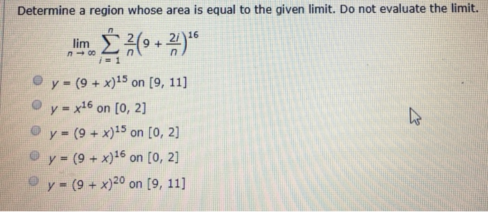 Solved Determine a region whose area is equal to the given | Chegg.com