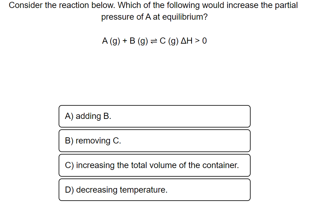 Solved Consider the reaction below. Which of the following | Chegg.com