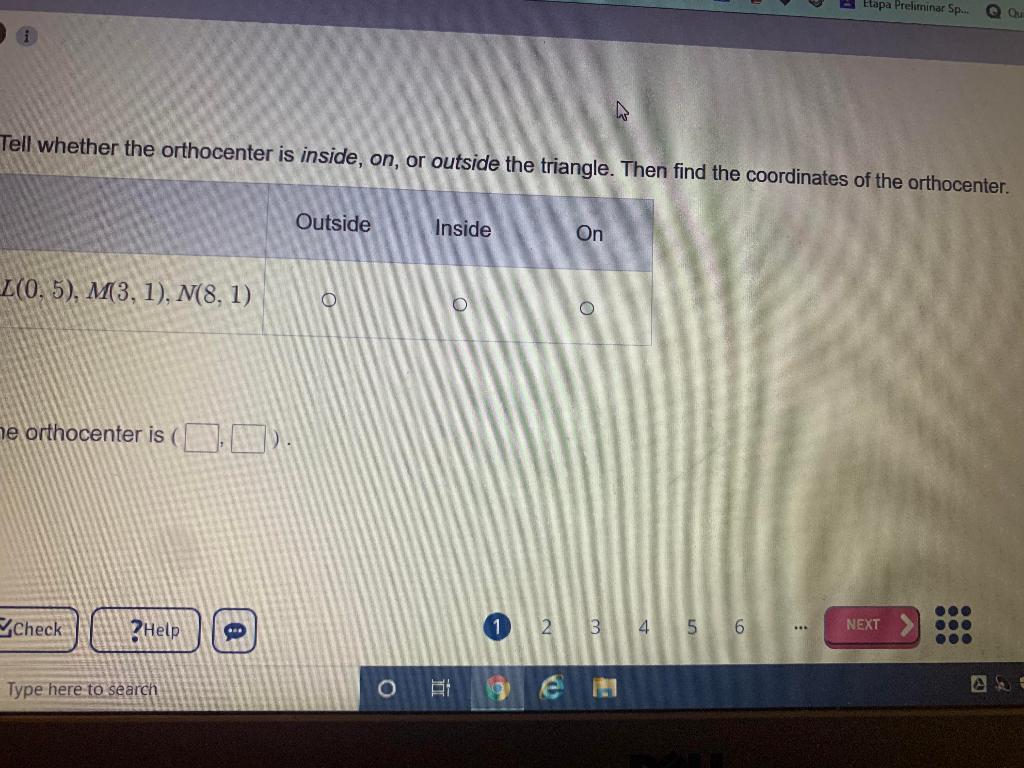 Solved Etapa Preliminar Sp... 0. Tell whether the | Chegg.com