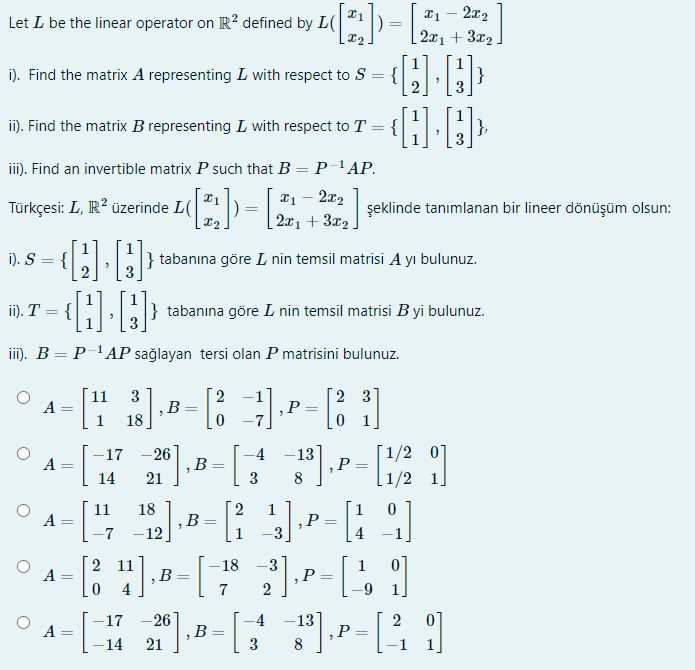 Solved Let L be the linear operator on R2 defined by | Chegg.com