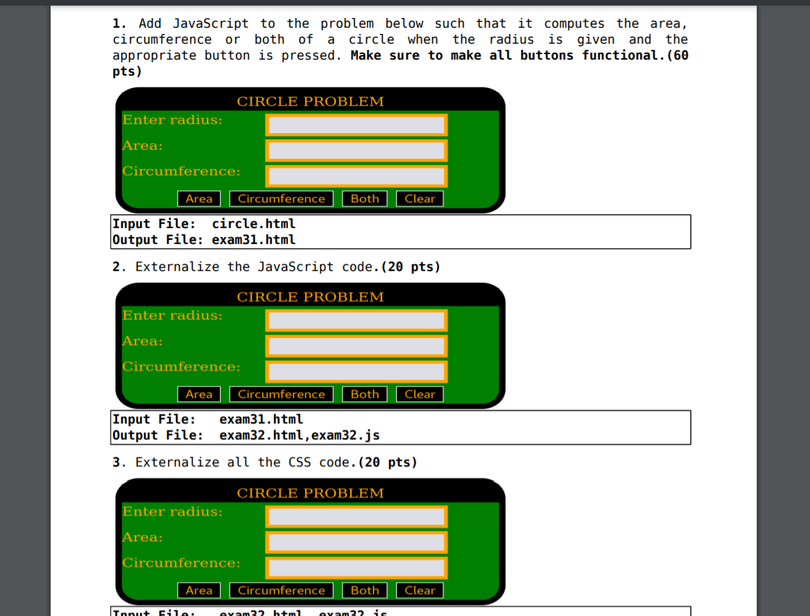 Solved 1. Add JavaScript to the problem below such that it | Chegg.com
