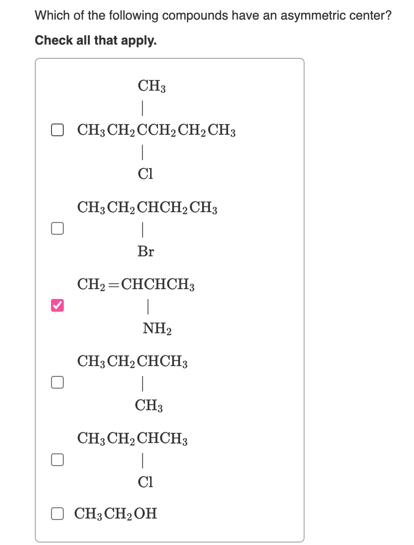 Solved Which of the following compounds have an asymmetric | Chegg.com