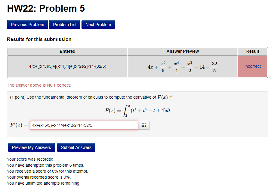 Solved HW22: Problem 5 Previous Problem Problem List Next | Chegg.com