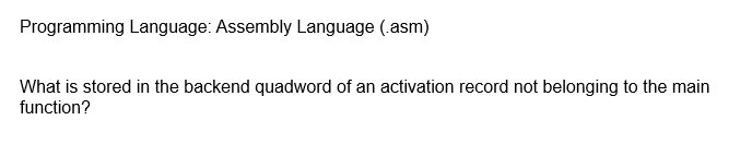 Solved Programming Language: Assembly Language (.asm) What | Chegg.com Solved Programming Language: Assembly Language (.asm) What | Chegg.com