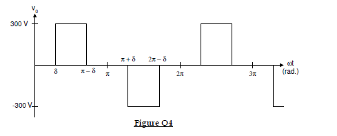 Solved nd The output voltage waveform of a single-phase, | Chegg.com