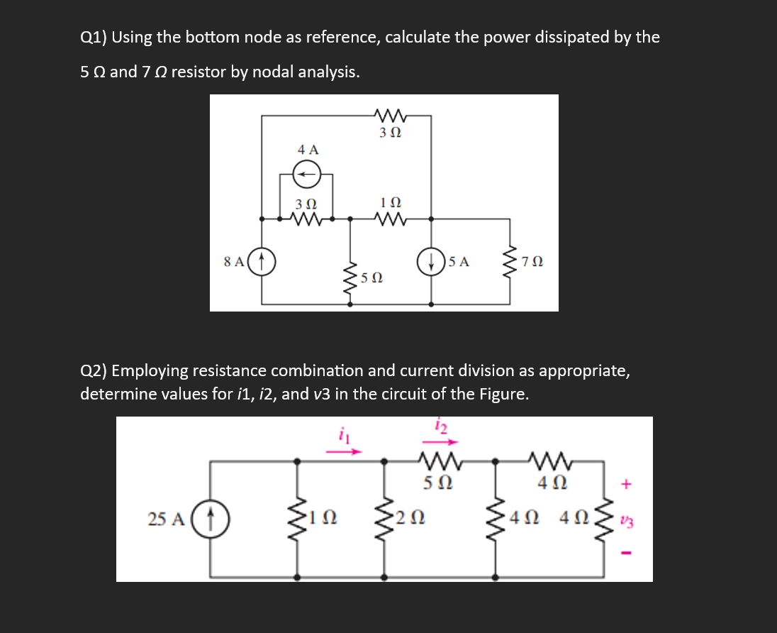 Solved Q1) ﻿Using the bottom node as reference, calculate | Chegg.com