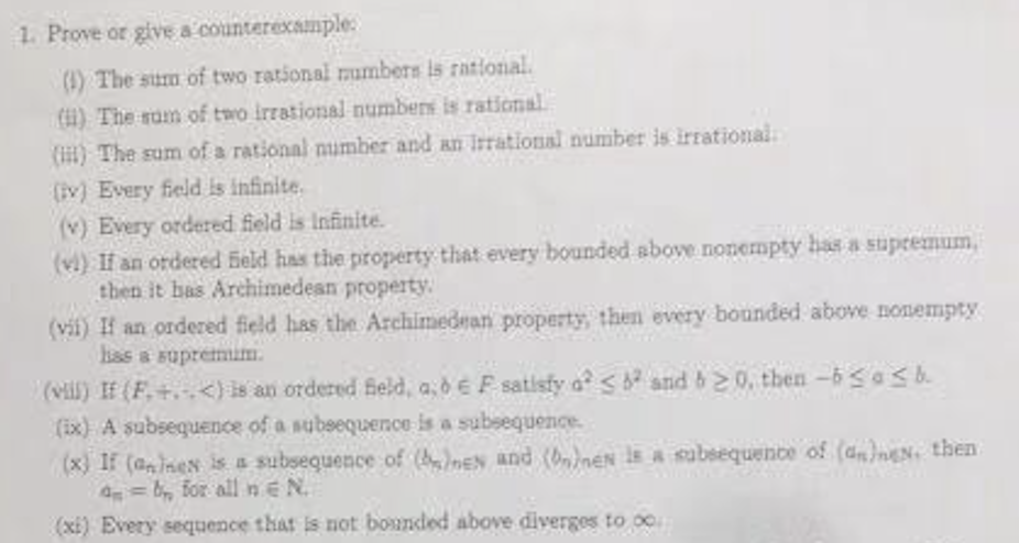 Solved 1. Prove or give a counterexample ()The sum of two | Chegg.com