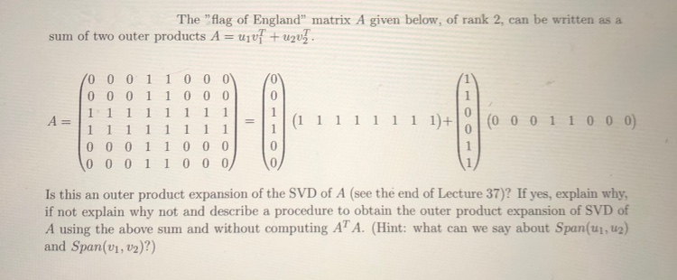 HINT: if instead of the 6x8 matrix I gave you a | Chegg.com