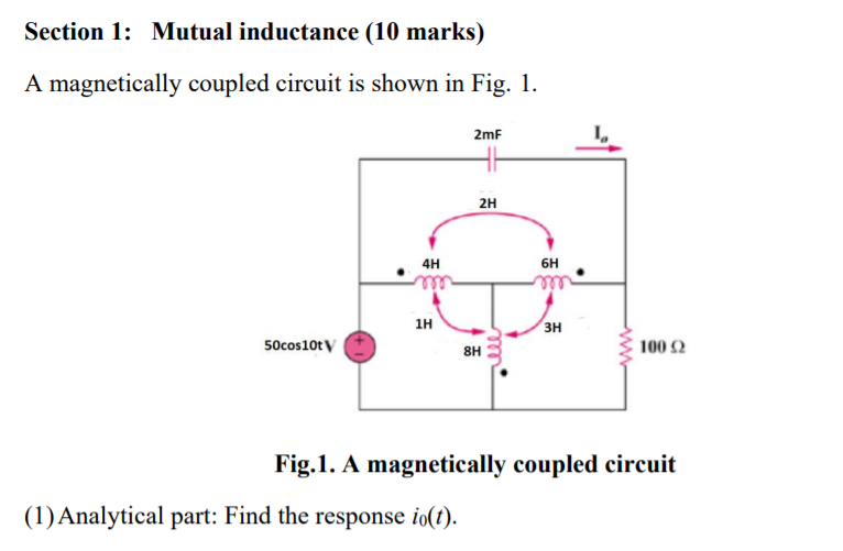 Solved Section 1: Mutual inductance (10 marks) A | Chegg.com