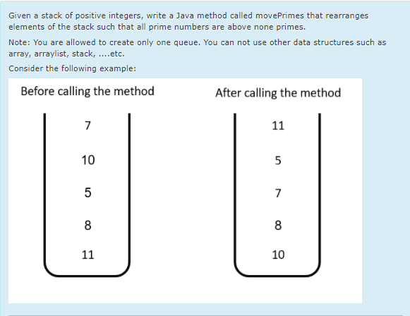 Solved Given A Stack Of Positive Integers Write A Java 8410