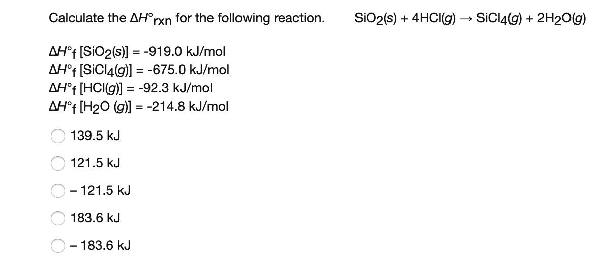Solved Calculate the AH°rxn for the following reaction. | Chegg.com