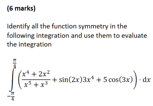 Solved Identify all the function symmetry in the following | Chegg.com