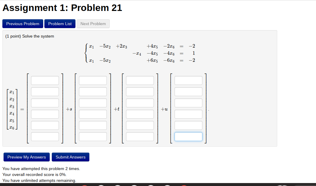 Solved Assignment 1: Problem 21 Previous Problem Problem | Chegg.com