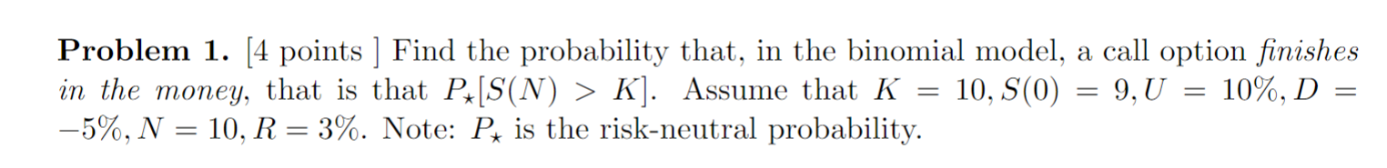 Solved Problem 1. [4 ﻿points ] ﻿Find the probability that, | Chegg.com