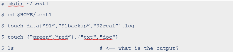 Solved $ mkdir ∼/ test 1 \$ cd \$HOME/test 1 \$ touch data { | Chegg.com