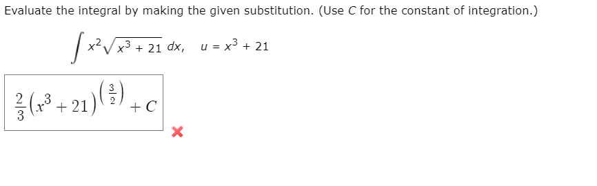 Solved Evaluate the integral by making the given | Chegg.com