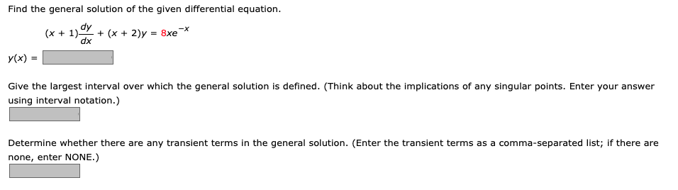 Solved Find The General Solution Of The Given Differential