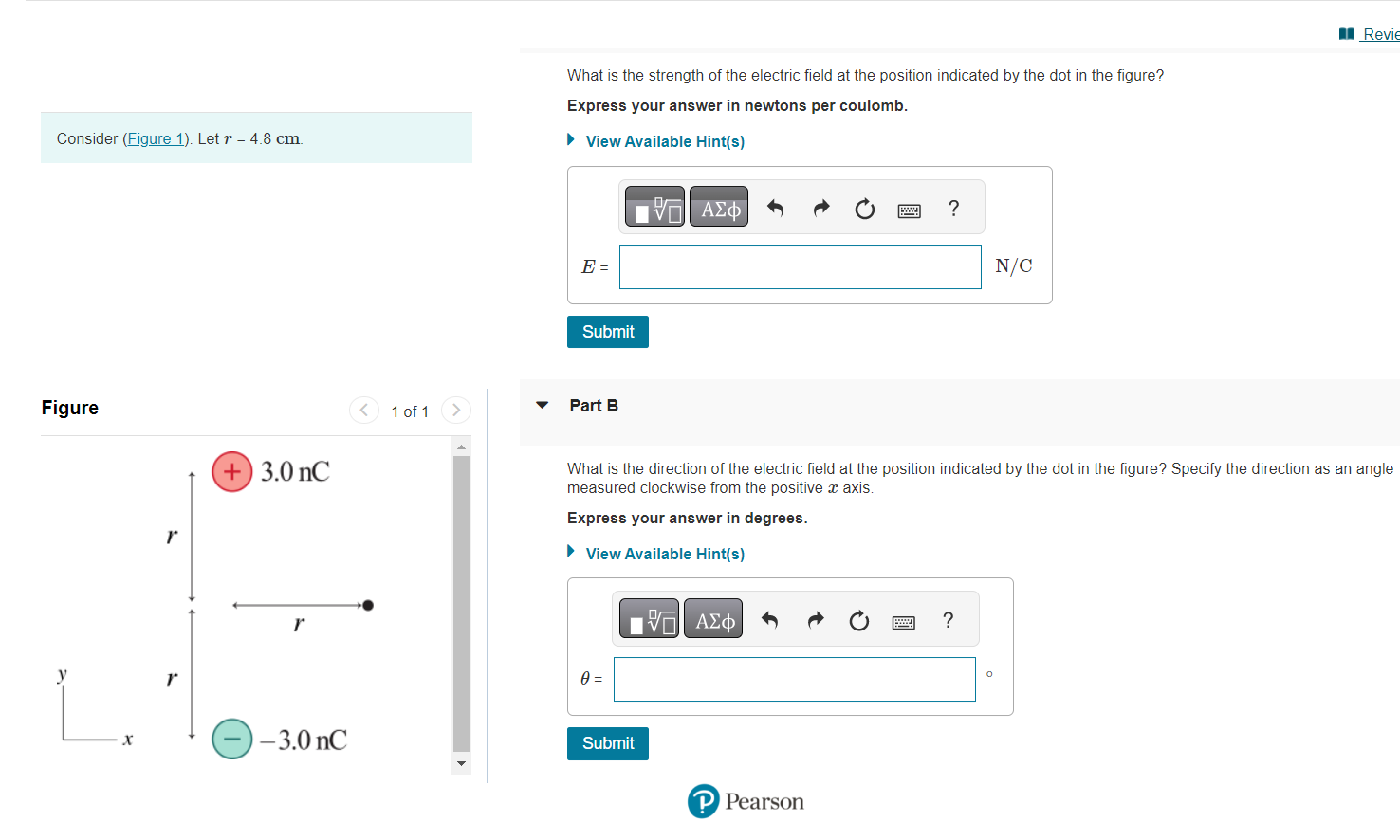 Solved What is the strength of the electric field at the | Chegg.com